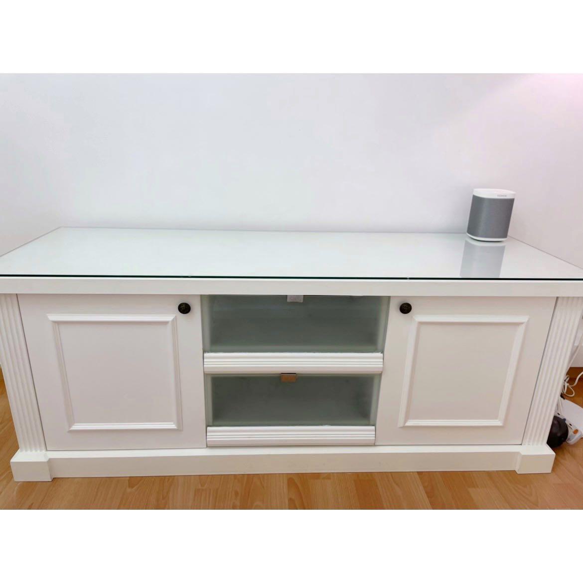 Victorian style vintage white TV Console, Furniture & Home Living ...