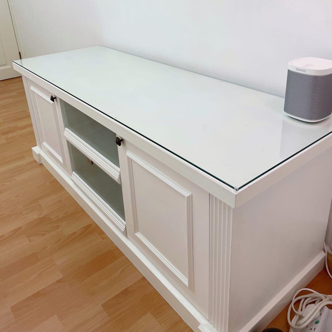 Victorian style vintage white TV Console, Furniture & Home Living ...