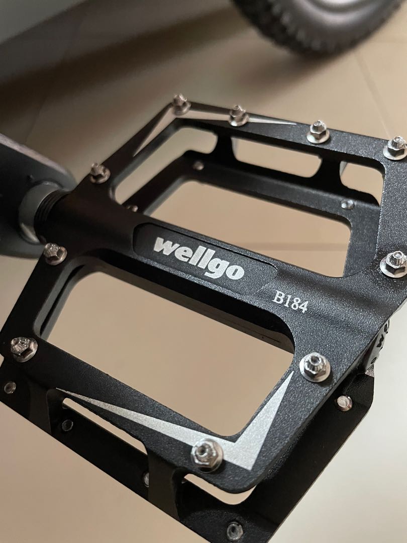 Wellgo B184 Flat Black pedals, Sports Equipment, Bicycles & Parts ...