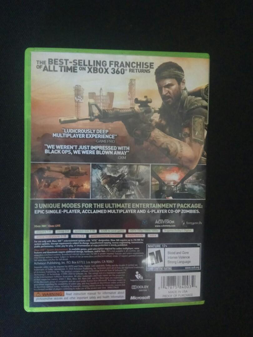 Xbox360 Call of Duty Black Xbox Series X 可玩, 電子遊戲, 電子遊戲, Xbox - Carousell