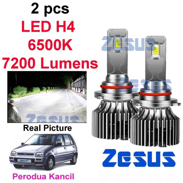 1 Pair 6500K 7200 Lumens WHITE Bright Putih BULD Car Headlight LED ...