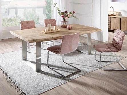 AUSTIN Loft Design Modern Solid Wood Slab Dining Table (Buy Online ...