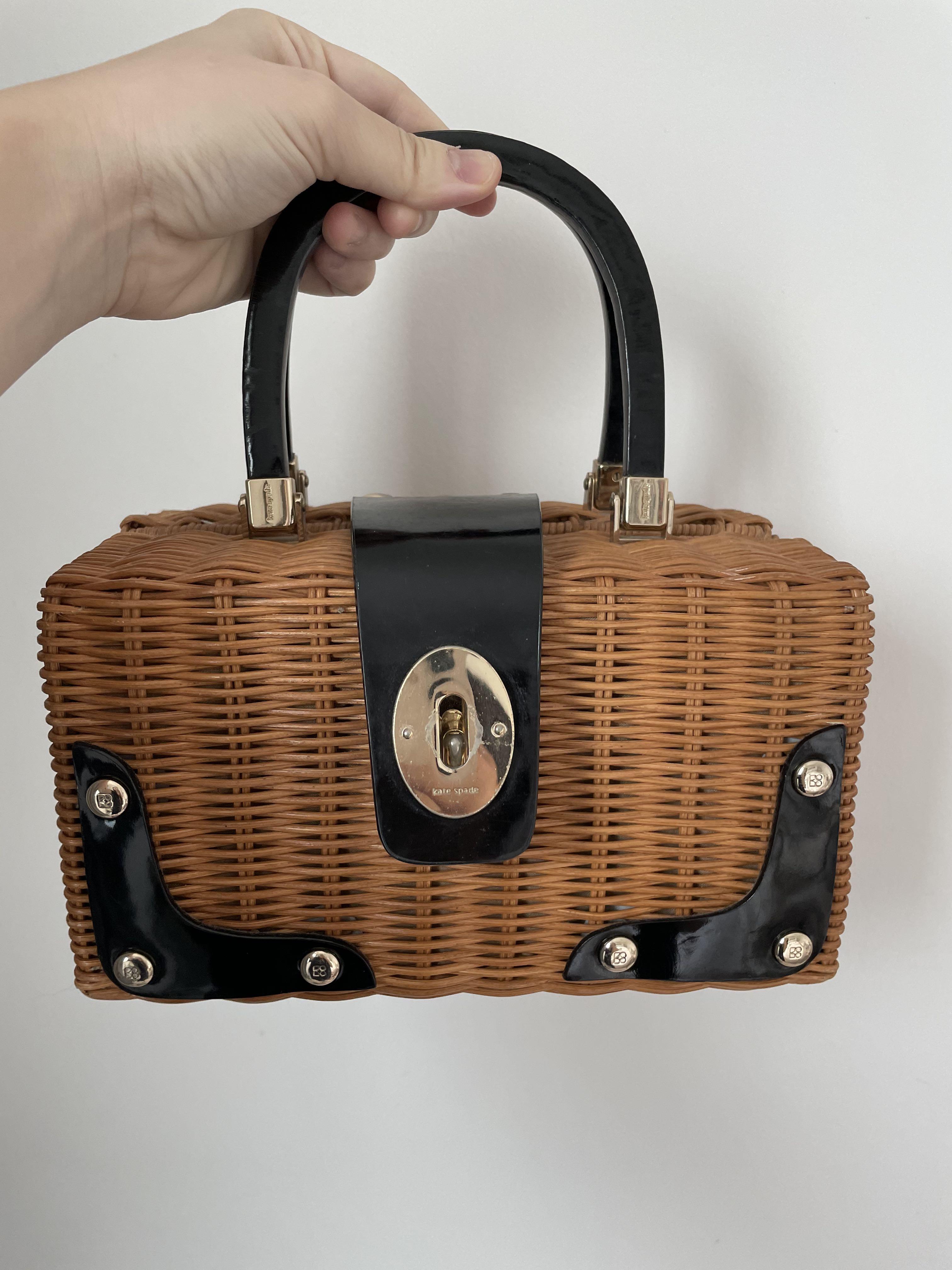 Authentic Kate Spade rattan bag, Luxury, Bags & Wallets on Carousell