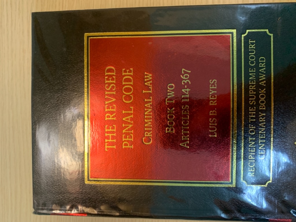 Book 2 The Revised Penal Code by Luis B. Reyes, Hobbies & Toys, Books ...