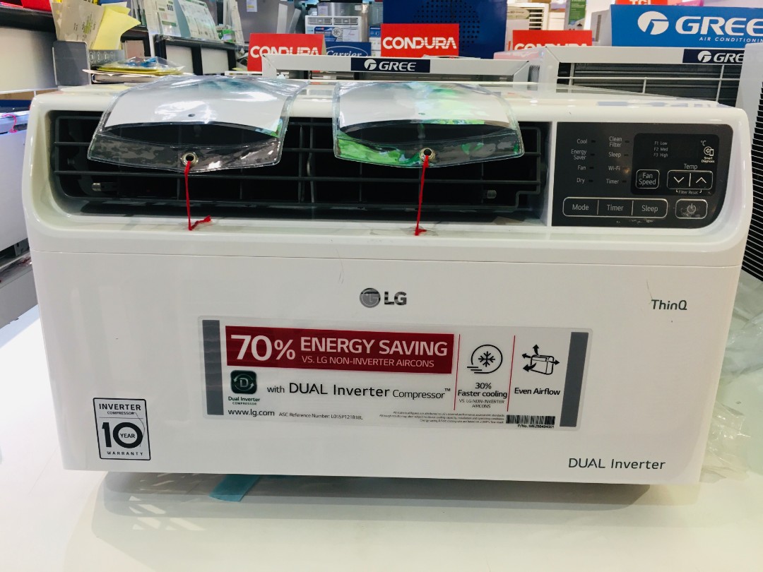 Brand New LG 1.0hp & 1.5hp Dual inverter LA150EC LA100EL Window Type ...