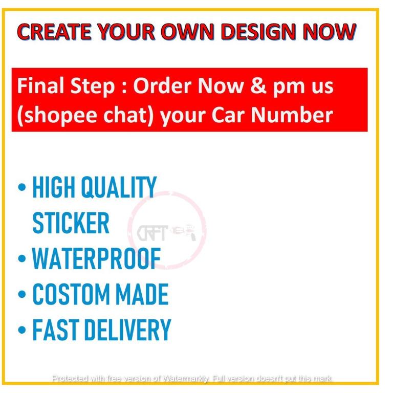 CFS25 Custom Japan Car Plat Sticker Plate Kereta Jepun bumper ...