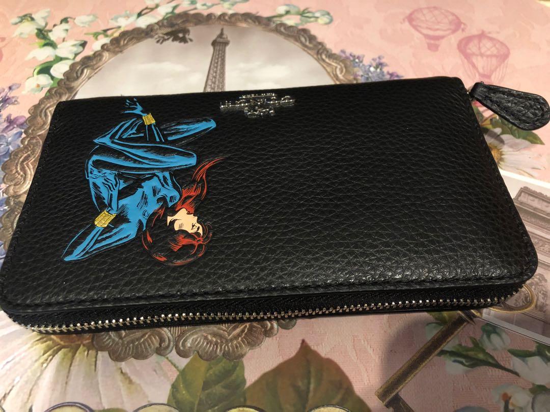 Coach x Marvel Black Widow Wallet, Luxury, Bags & Wallets on Carousell