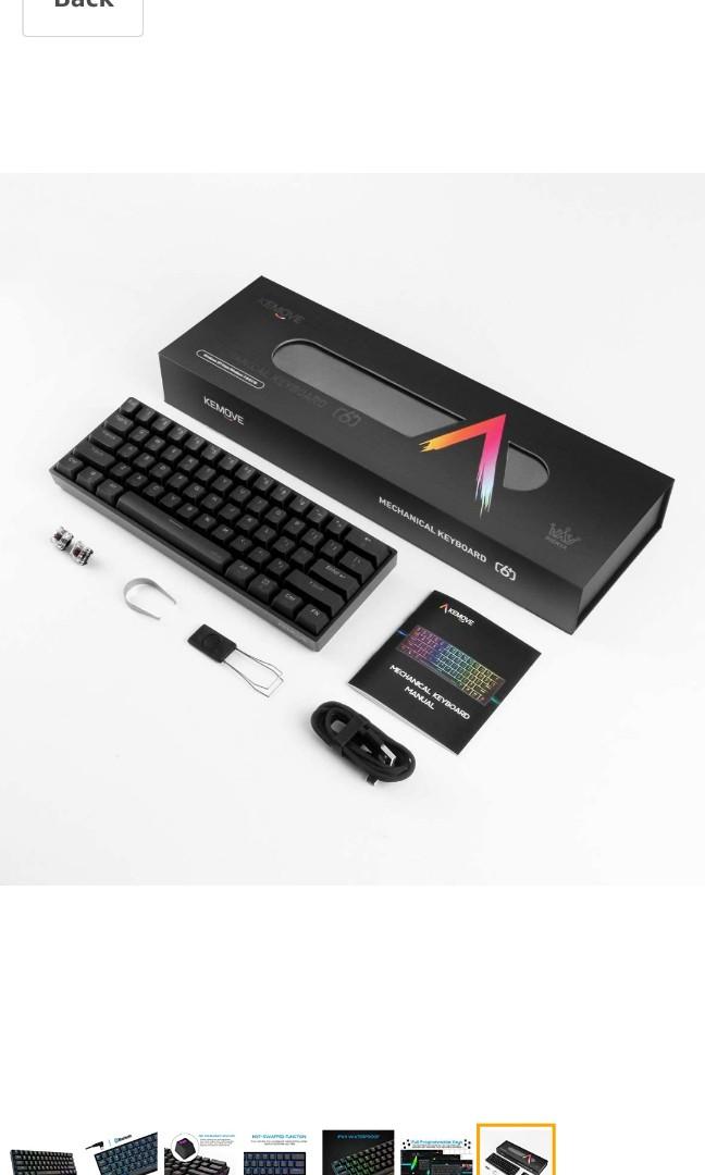 DIERYA Gaming Keyboard,61 Keys Wired RGB Backlit Mechanical Keyboard ...