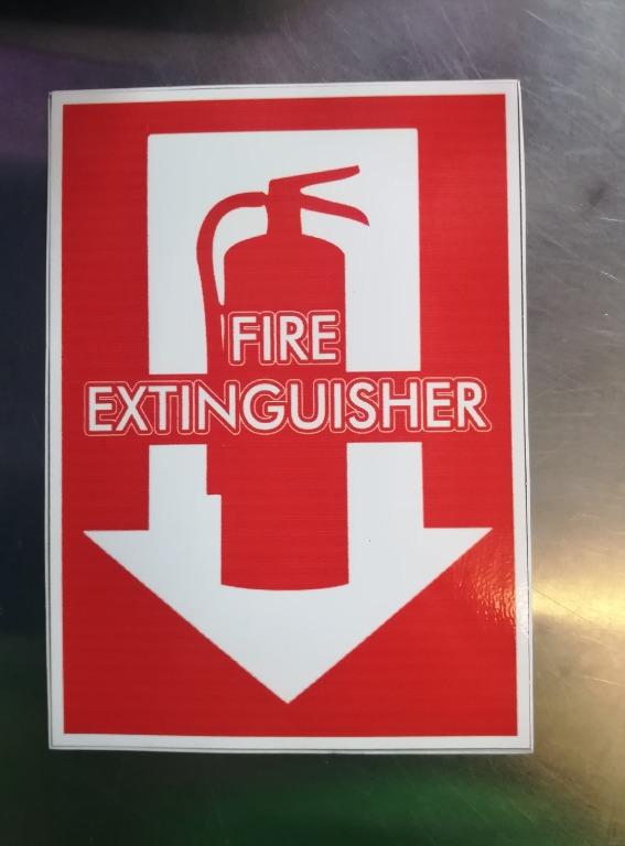Fire Exit, Fire Alarm, Fire Extinguisher, No smoking Sign Sticker ...