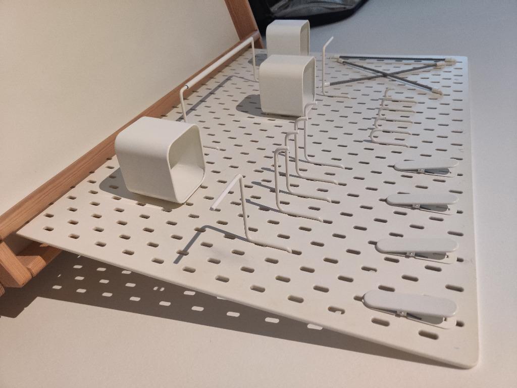 Flisat Ikea Childrens Ajustable Table and Stool/Bench with Skadis ...