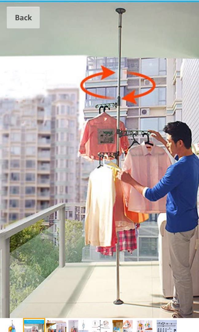 Floor to Ceiling Hanger Pole Rack, Furniture & Home Living, Bathroom ...