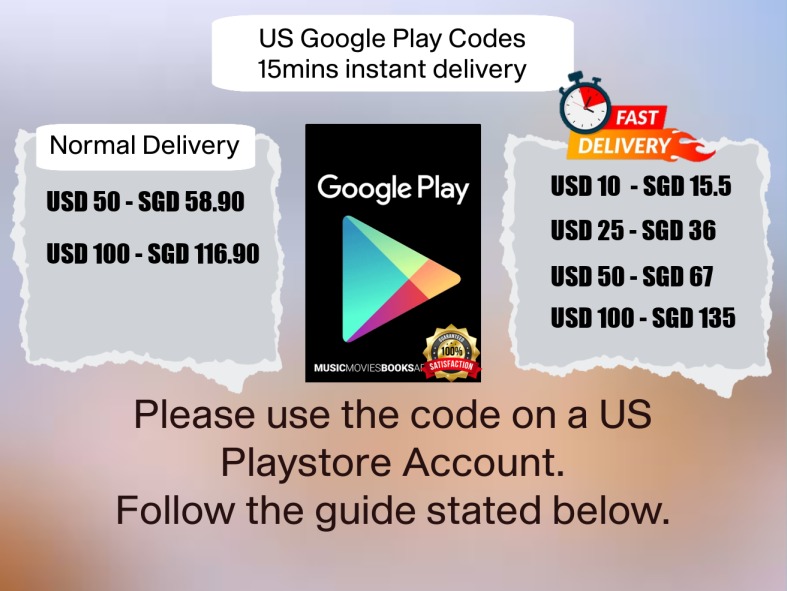 Google Play Gift Card Digital Codes (USA), Tickets & Vouchers, Vouchers ...