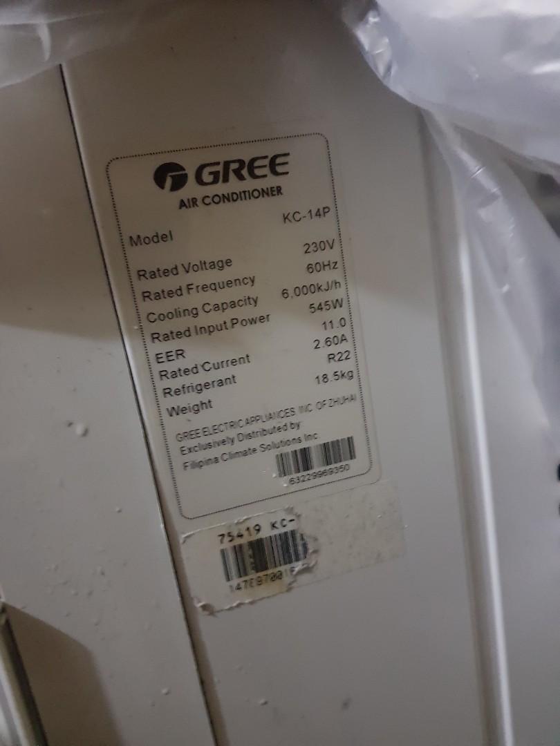 GREE Window type non inverter/Manual 0.5HP air conditioner, TV & Home ...