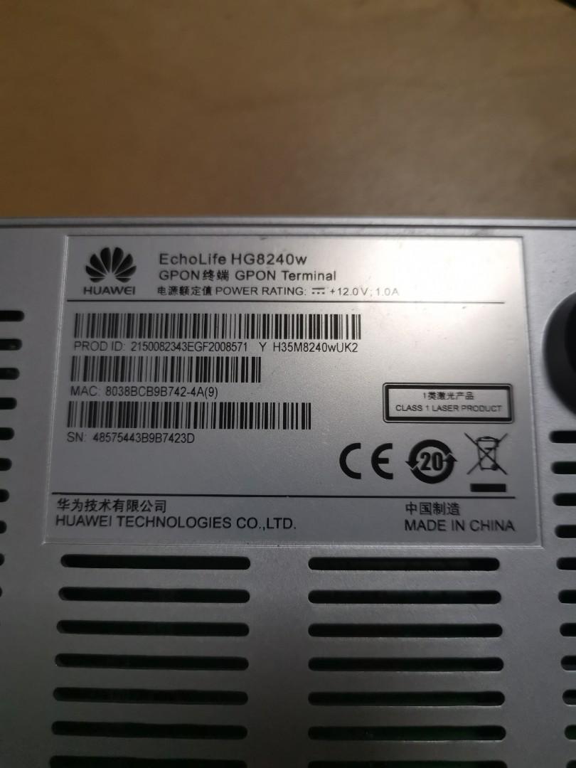 Huawei EchoLife HG8240w GPON Terminal Modem, Computers & Tech, Parts ...