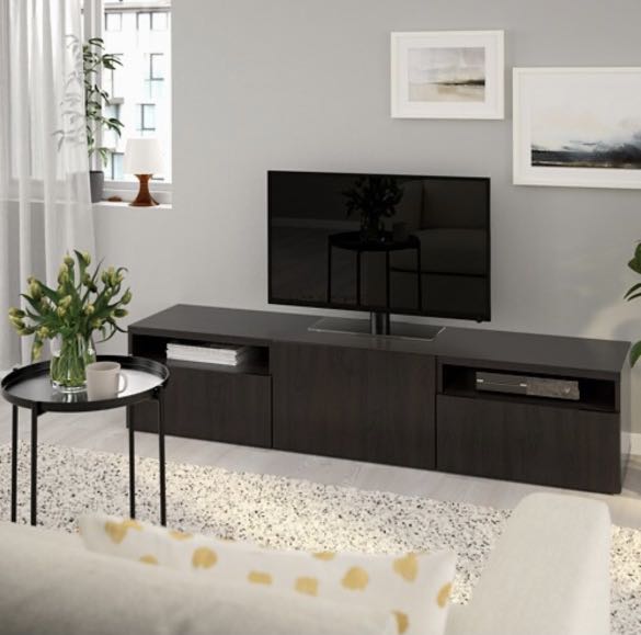 Ikea besta tv console with 3 drawers, Furniture & Home Living ...