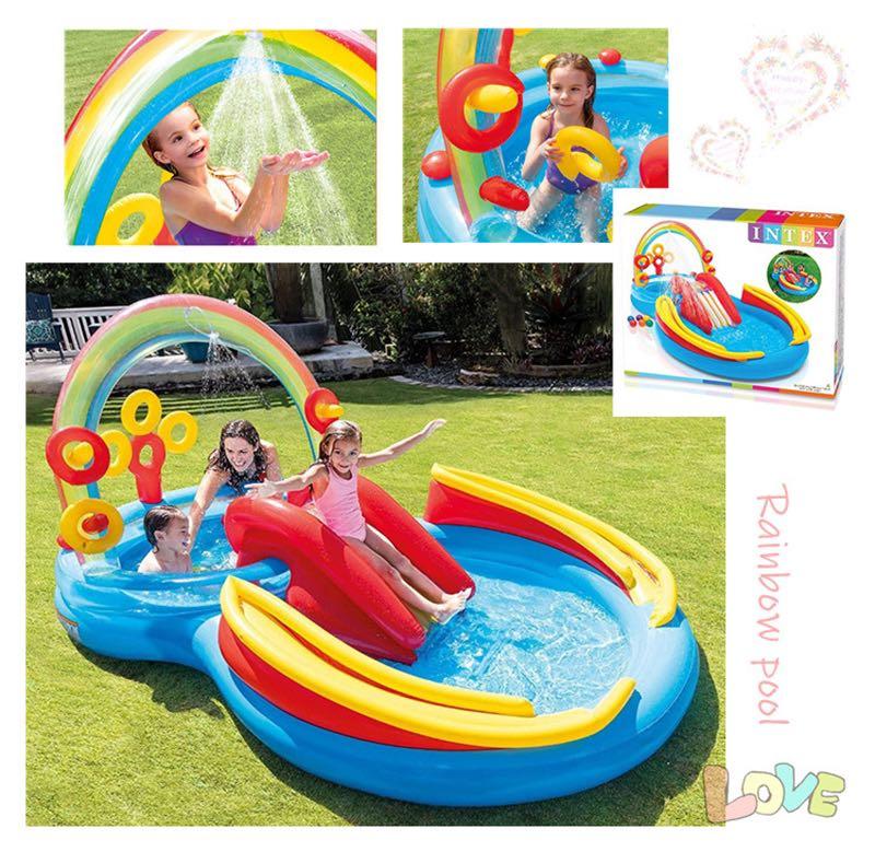 INTEX PLAY CENTER*Inflatable swim pool*PUMP&TOYS(4-PACK)to choose ...