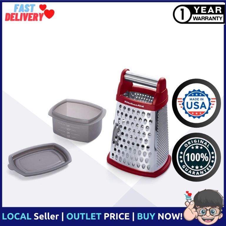 KitchenAid Red Gourmet 4-Sided Stainless Steel Box Grater with ...