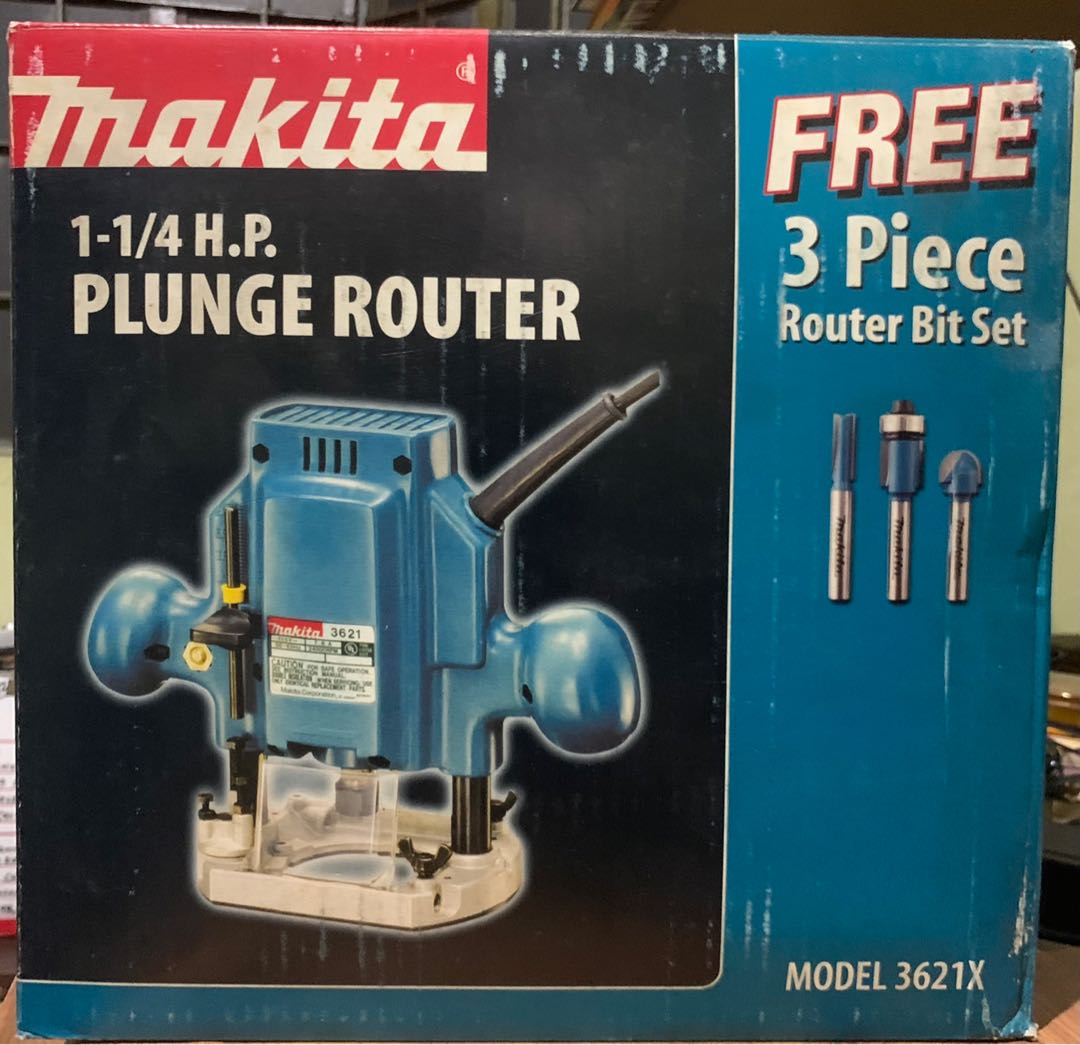 Makita 3621 1-1/4 HP Plunge Router With Original Case 120 VAC ...