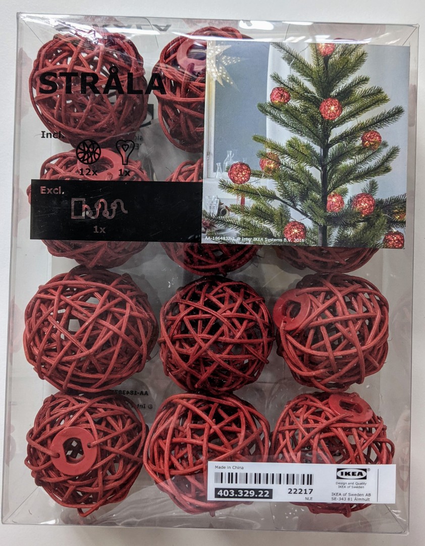 STRALA rattan balls (red), Furniture & Home Living, Outdoor Furniture ...