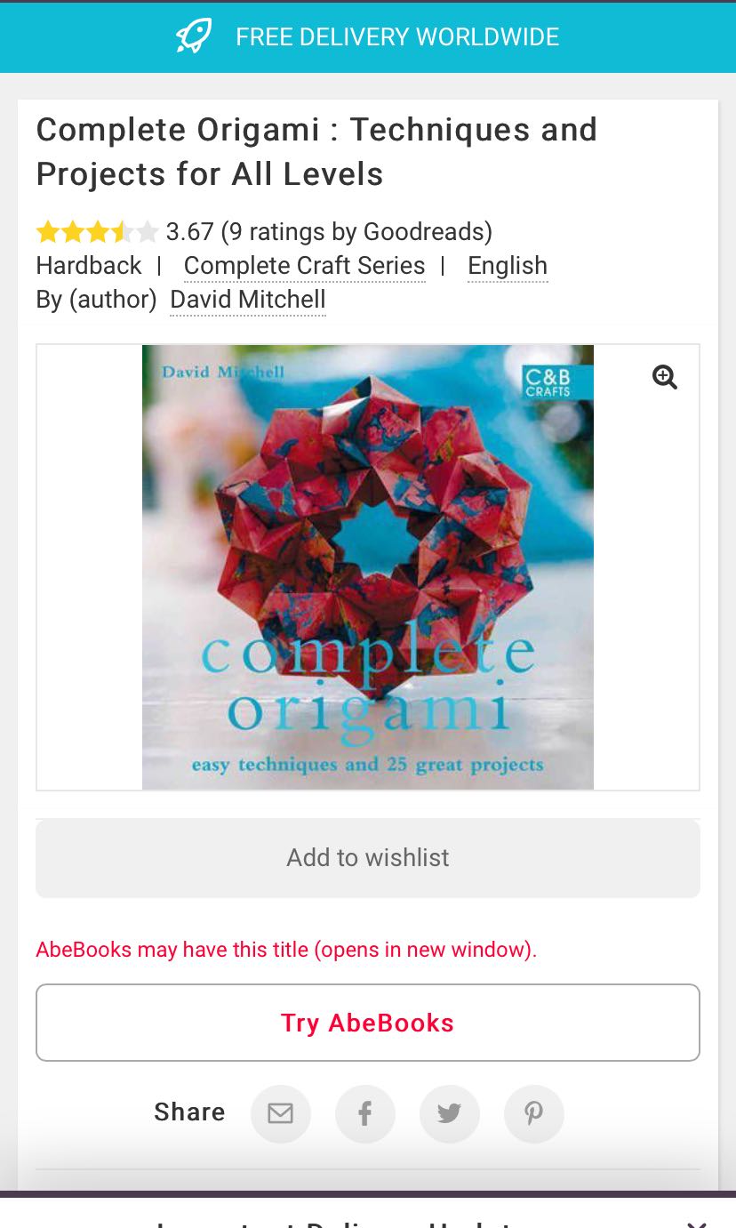 the complete origami david mitchell, Hobbies & Toys, Books & Magazines ...