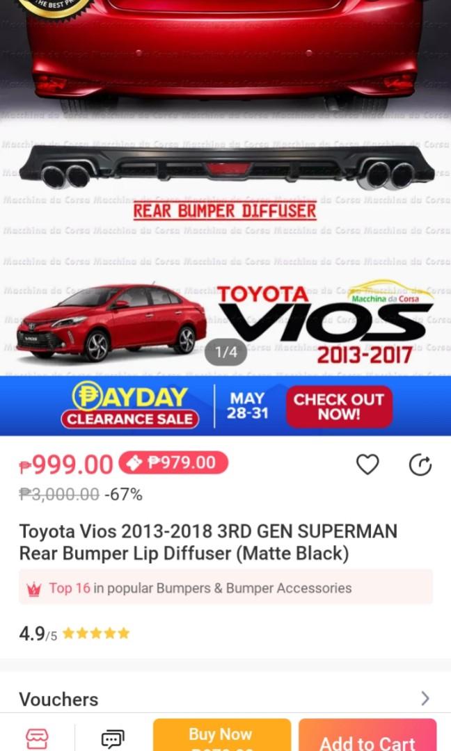 vios rear bumper guard, Car Parts & Accessories, Body Parts and ...