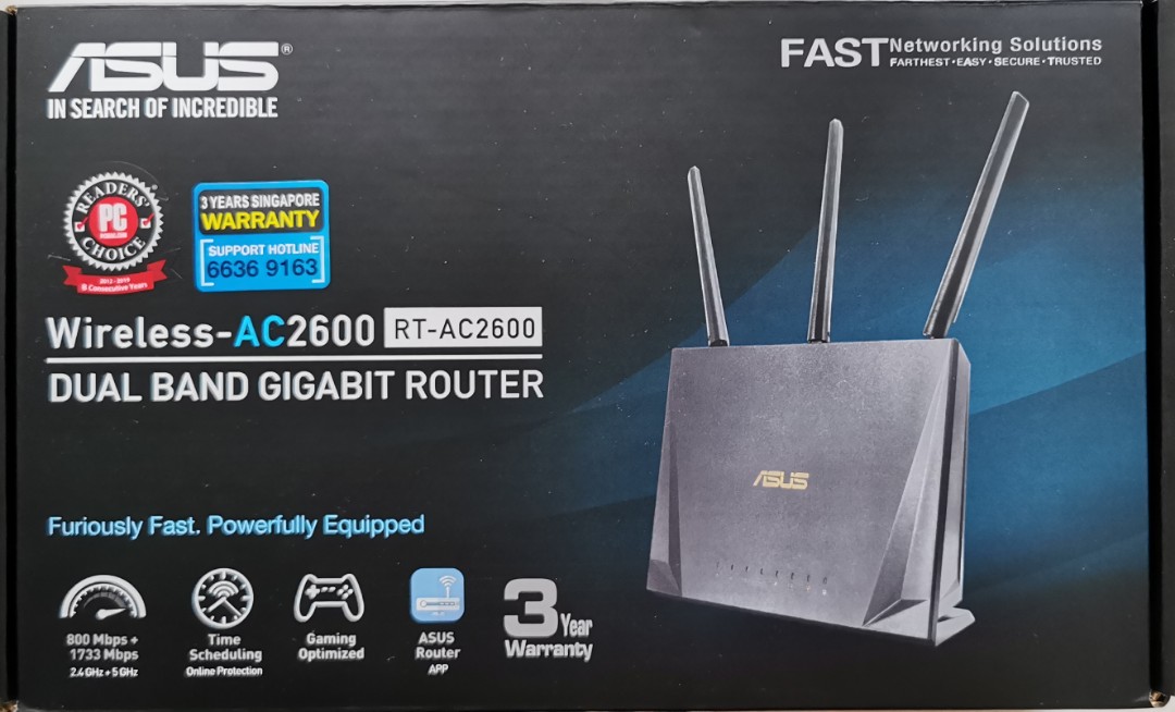 Asus RT-AC2600 Wireless Dual Band Gigabit Router, Computers & Tech ...