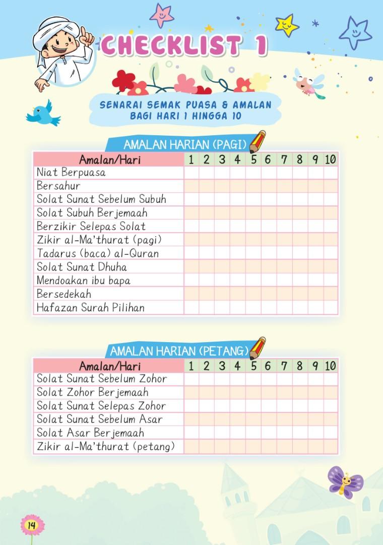 CHECKLIST SMART RAMADAN BERSAMA ANA MUSLIM, Hobbies & Toys, Books ...