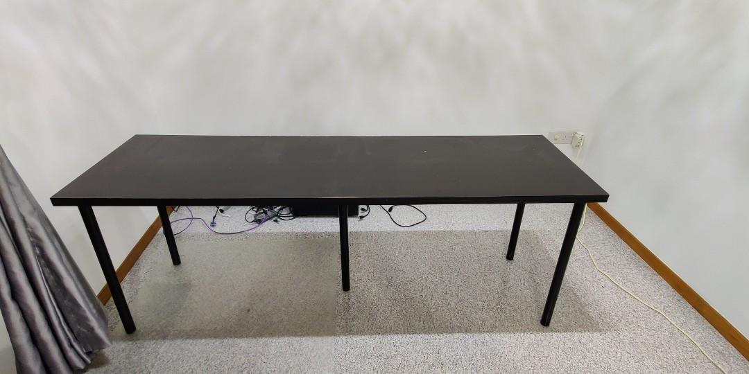Ikea Linnmon 2 meter table with legs, Furniture & Home Living ...