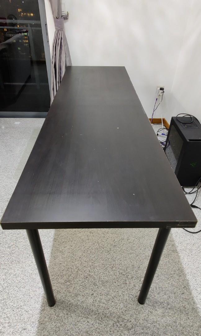 Ikea Linnmon 2 meter table with legs, Furniture & Home Living ...