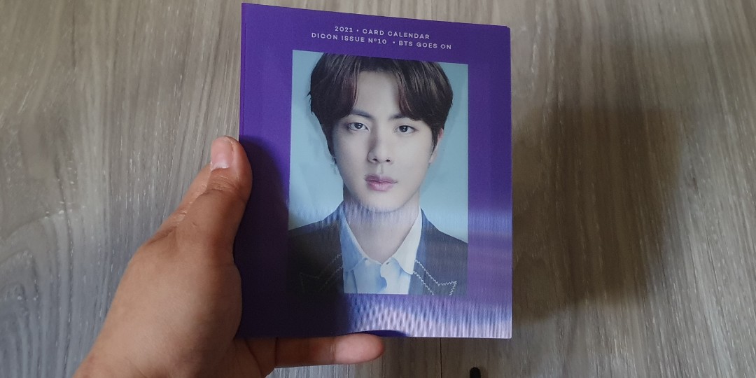 Jin BTS DICON Card Calendar, Hobbies & Toys, Memorabilia & Collectibles ...