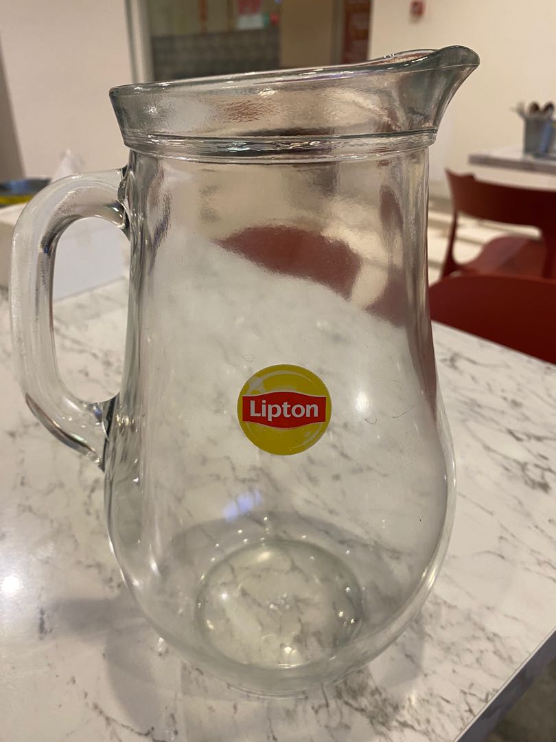Limited edition Lipton glass pitcher jug, Furniture & Home Living ...