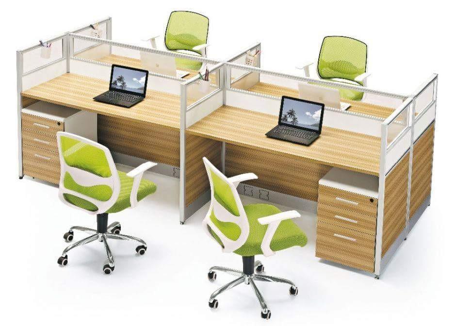 Linear office partition office table, Furniture & Home Living, Office ...