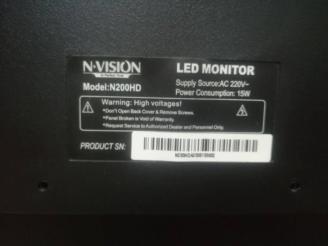 Nvision N200HD 20" Wide Led Monitor with VGA and HDMI Port (Free HDMI ...