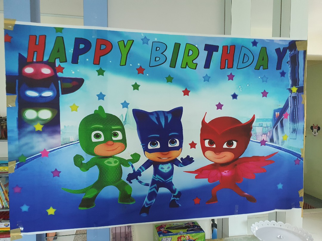 PJ mask banner, Health & Nutrition, Face Masks & Face Shields on Carousell