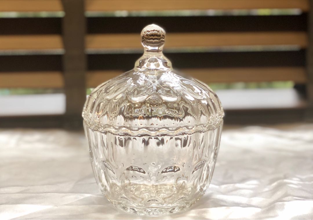Round Glass Container, Furniture & Home Living, Kitchenware & Tableware ...