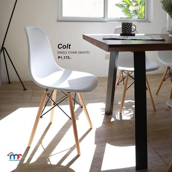 Scandinavian basic white chair, Furniture & Home Living, Furniture ...