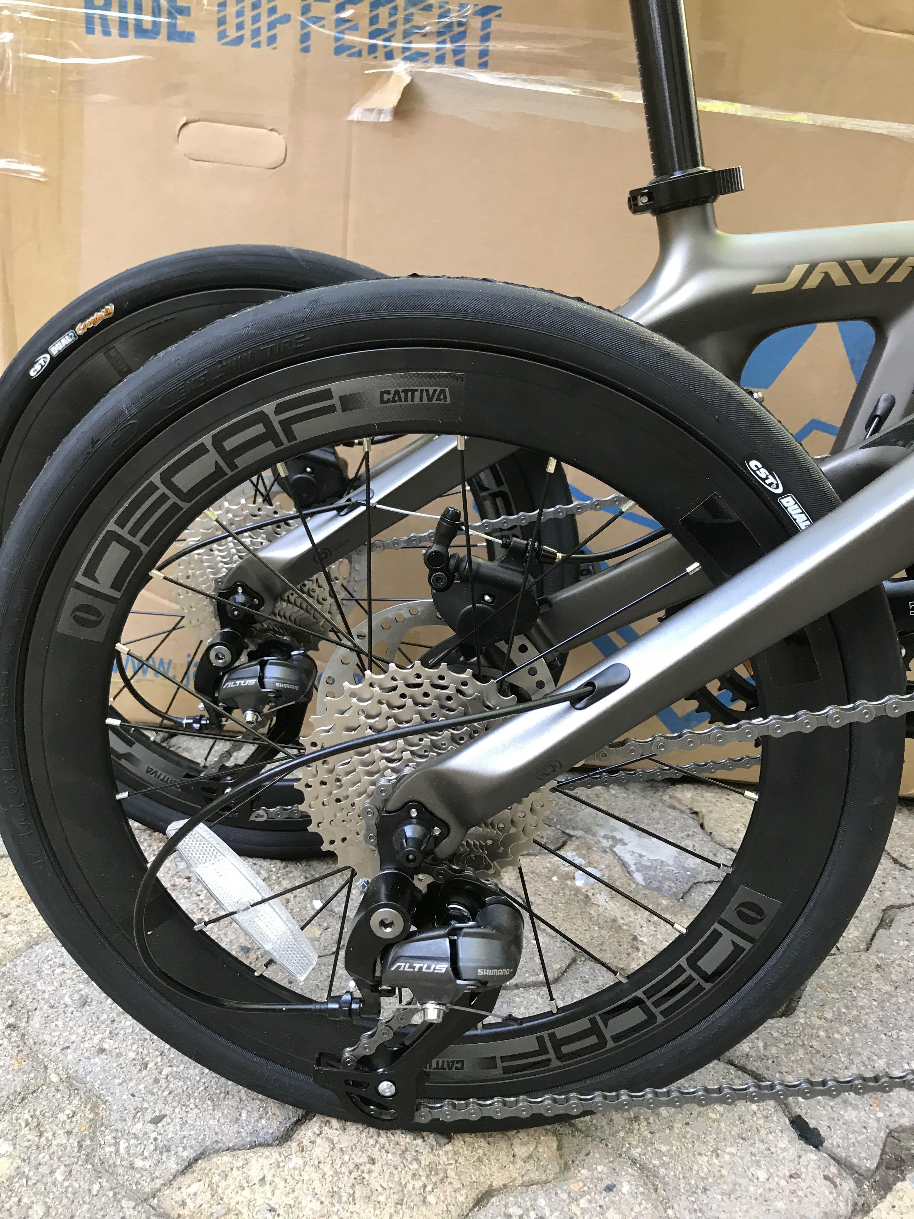 又交收兩部 鈦色 2021 JAVA ARIA 18S M2000變速 20吋 碳纖維 折叠車, 運動產品, 單車及配件, 單車 - Carousell