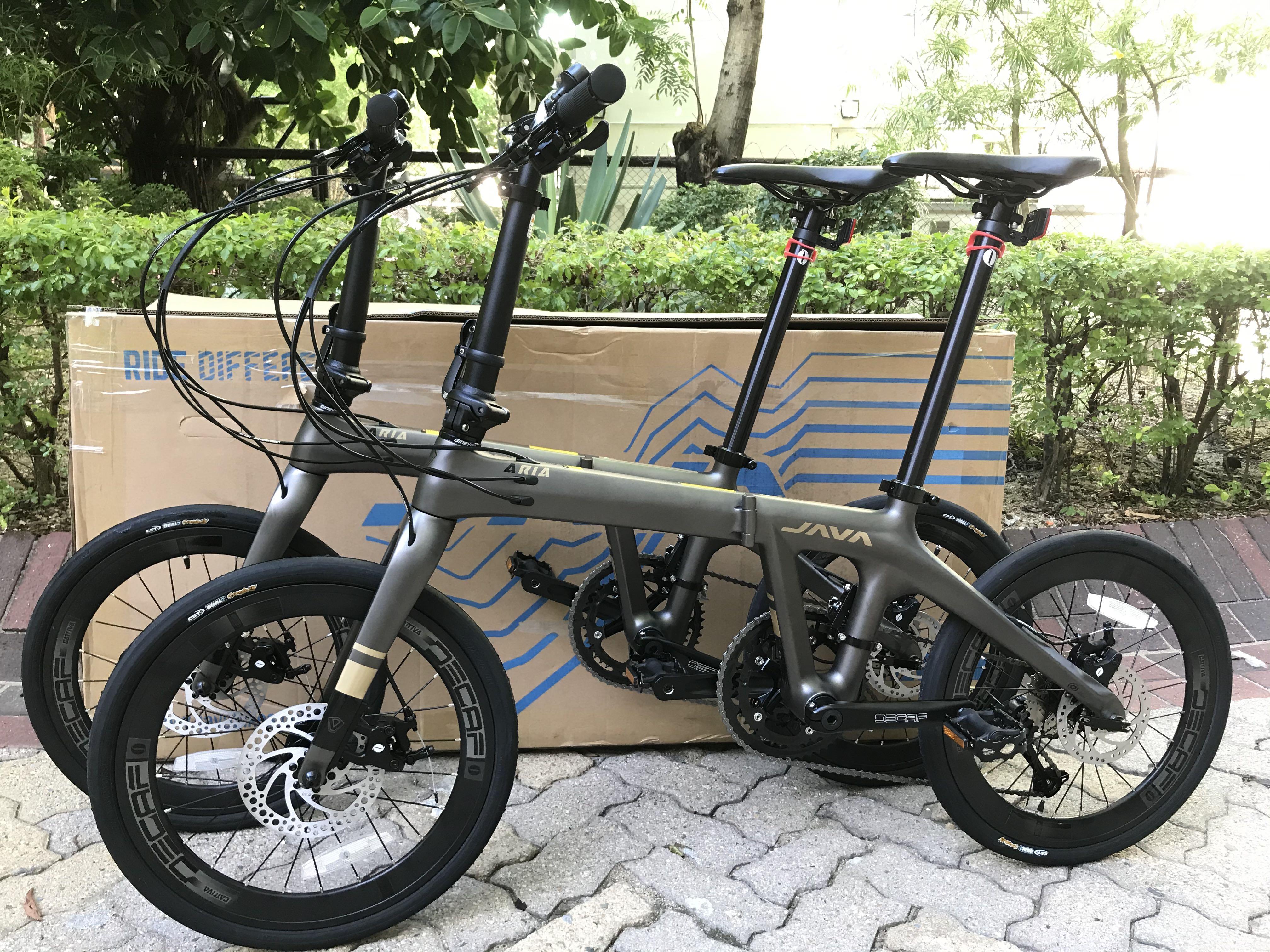 又交收兩部 鈦色 2021 JAVA ARIA 18S M2000變速 20吋 碳纖維 折叠車, 運動產品, 單車及配件, 單車 - Carousell