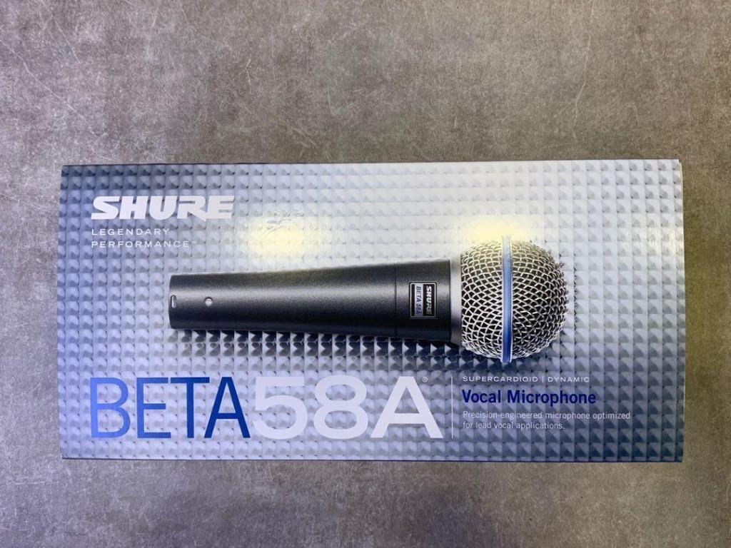 【全新行貨 門市現貨】 SHURE Beta 58A Vocal Microphone Dynamic 動圈咪 BETA58, 音響器材, 咪高風/麥克風 - Carousell