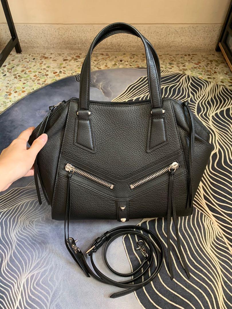 Botkier Trigger angle black leather satchel bag, Women's Fashion, Bags ...