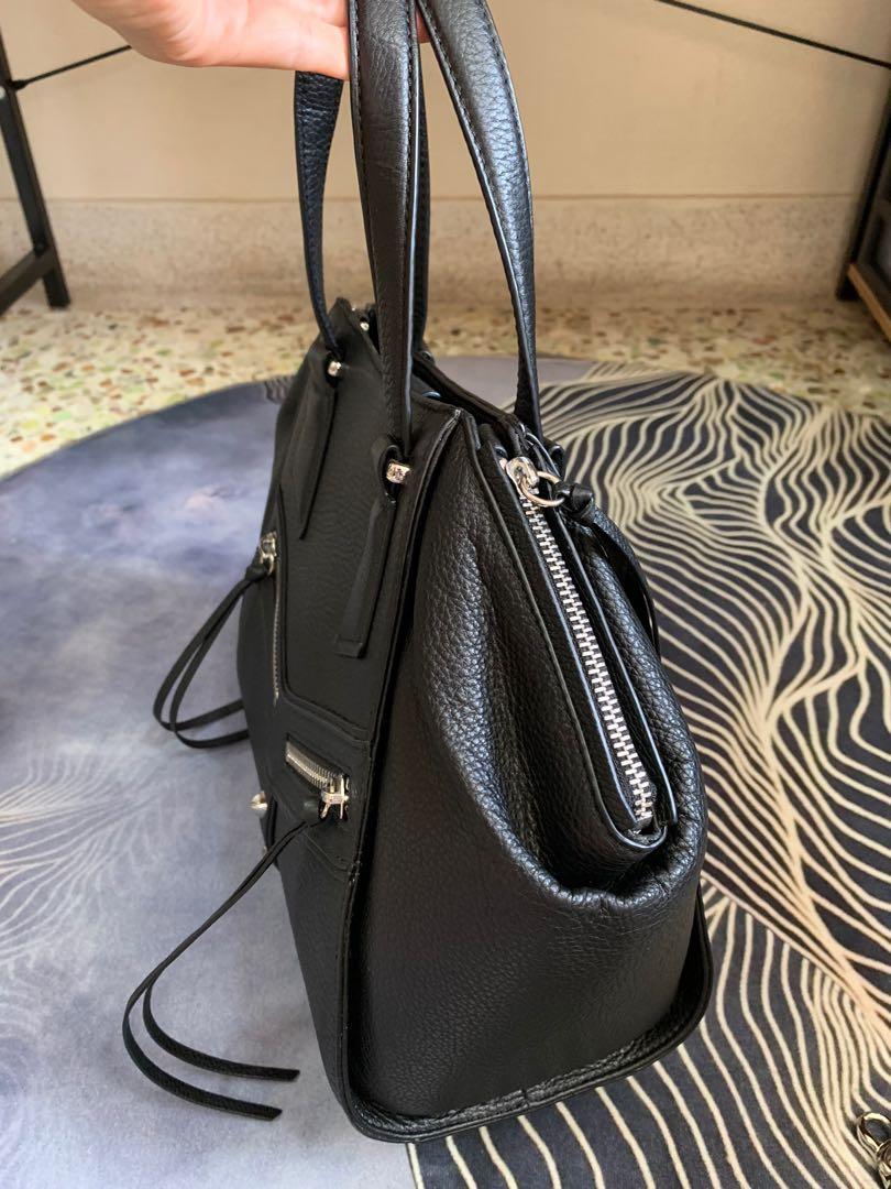 Botkier Trigger angle black leather satchel bag, Women's Fashion, Bags ...