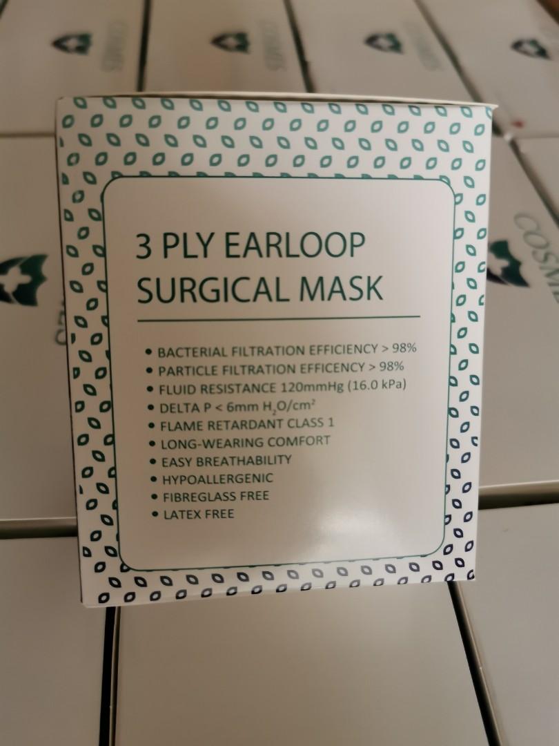 Cosmes M98 Surgical Mask BFE>98% Made in Singapore HSA approved ...
