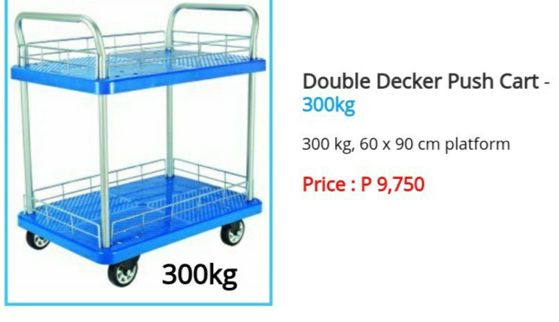 Double Decker Push Cart 300kg capacity 60 x 90 cm platform, Furniture ...