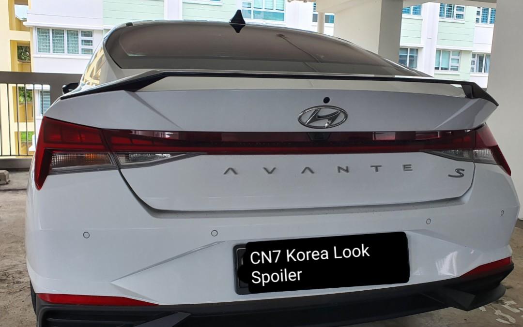 Hyundai Avante 2021 CN7 rear spoiler, Car Accessories, Accessories on Carousell