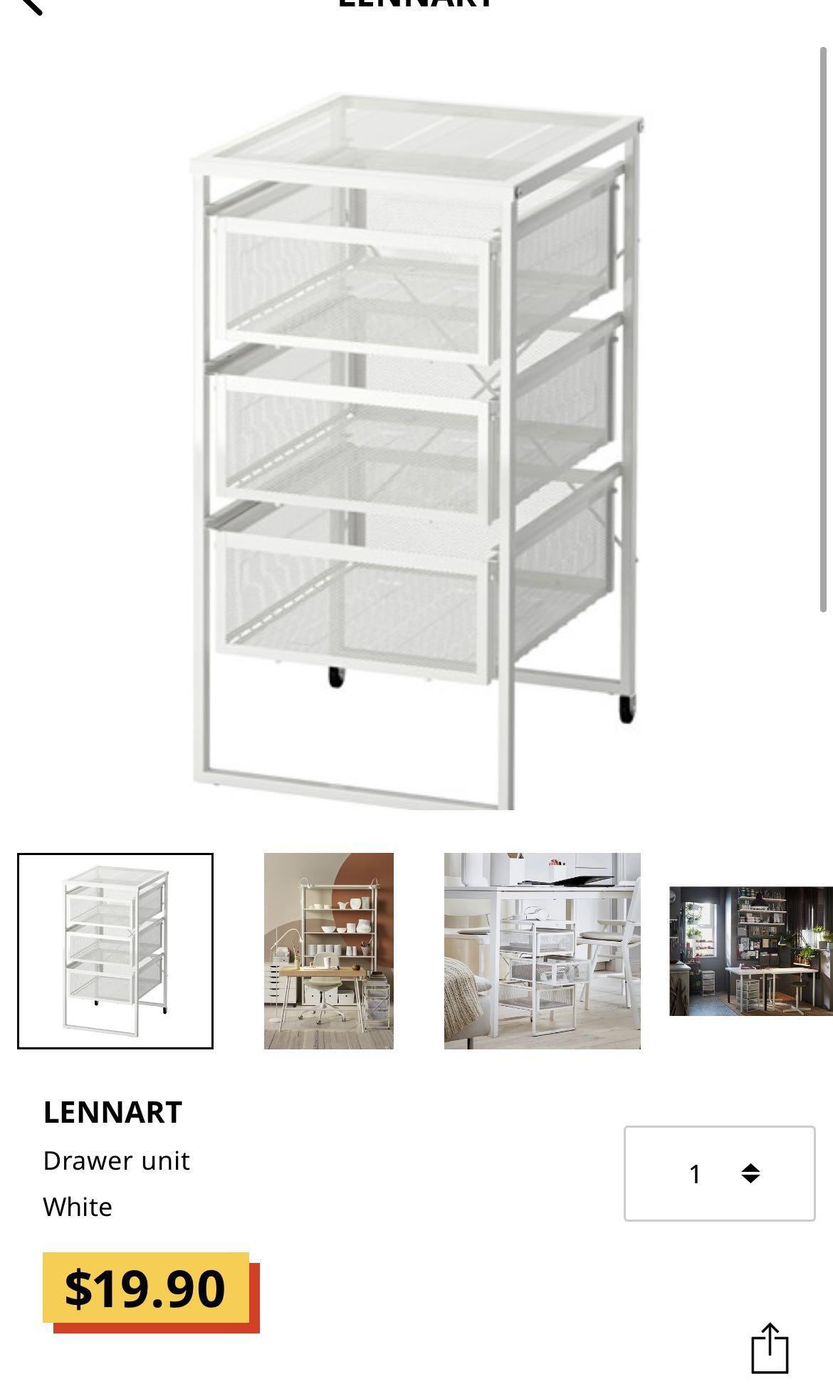 IKEA LENNART Drawer unit x 2, Furniture & Home Living, Furniture ...