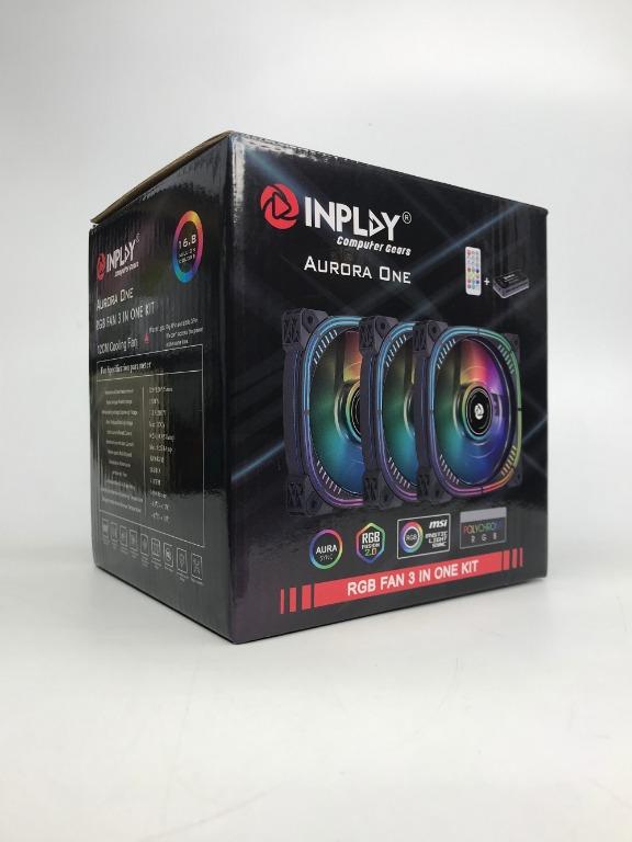 INPLAY AURORA TOWER RGB FAN 3-IN-ONE KIT with HUB and REMOTE, ARGB DUAL ...