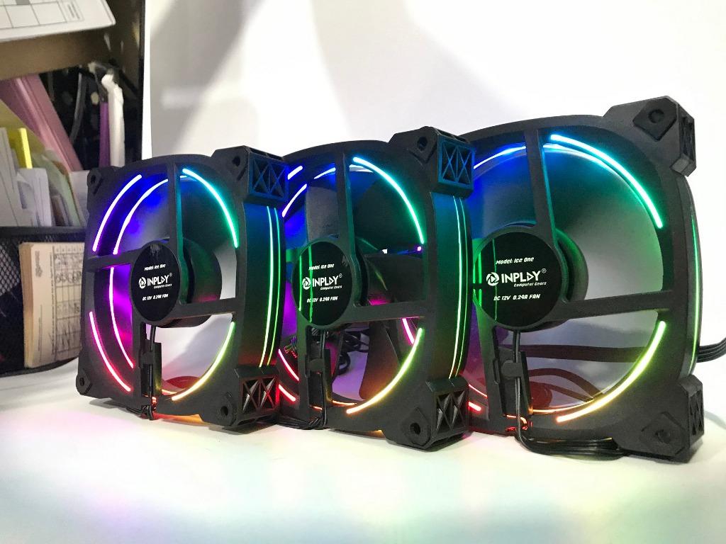 INPLAY AURORA TOWER RGB FAN 3-IN-ONE KIT with HUB and REMOTE, ARGB DUAL ...