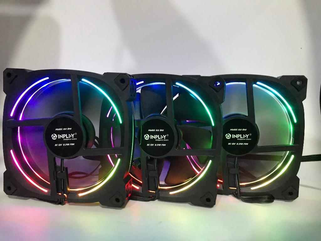 INPLAY AURORA TOWER RGB FAN 3-IN-ONE KIT with HUB and REMOTE, ARGB DUAL ...