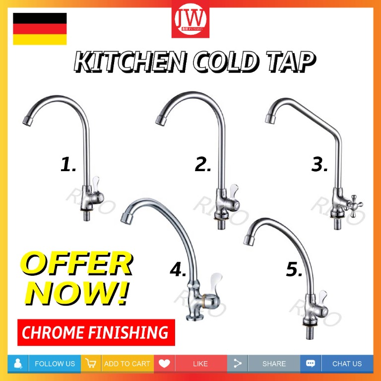 Kitchen Cold Tap - Chrome Finishing, Furniture & Home Living, Bathroom ...