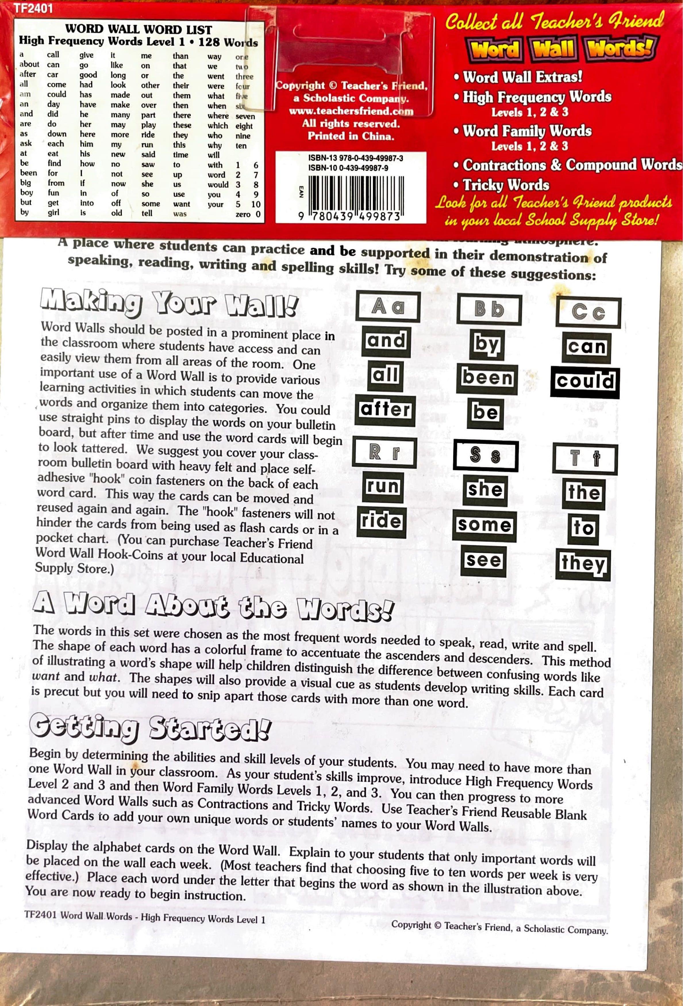 [NEW] High Frequency Word Wall Cards, Hobbies & Toys, Books & Magazines ...
